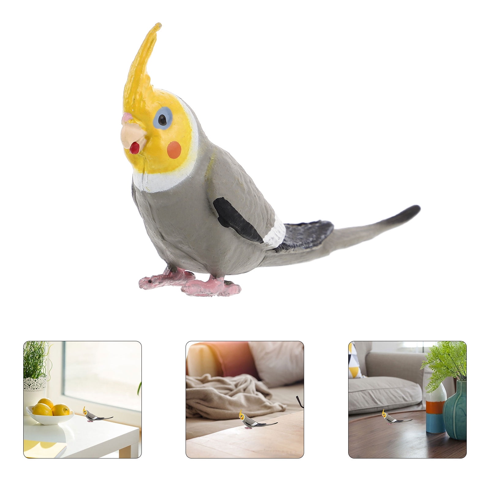 HOMEMAXS Simulation Cockatiel Parrot Model Realistic Bird Figurine ...
