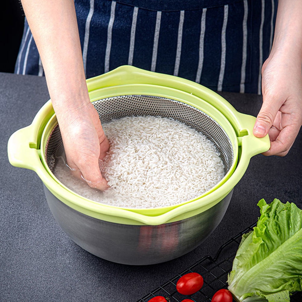 HOMEMAXS Sink Basket Dish Basin Rice Washing Sieve Fruit Countertop ...