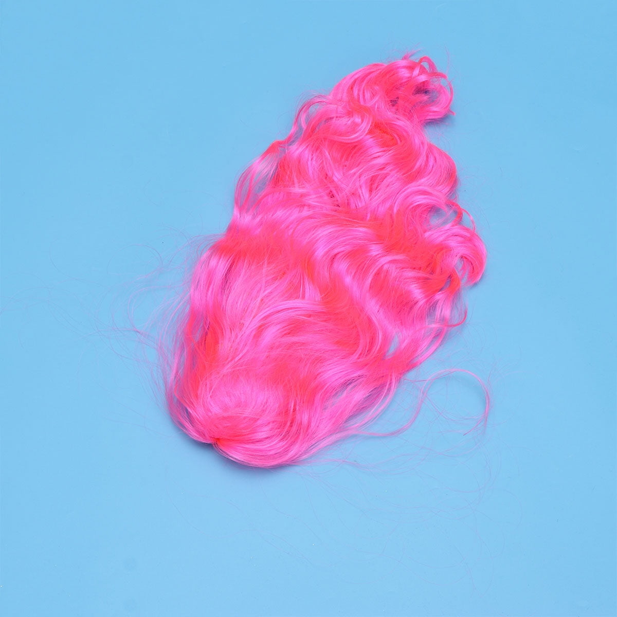 MOKKHNB Party Wigs Pink Long Curly Wig High Temperature Fiber 1 Piece ...
