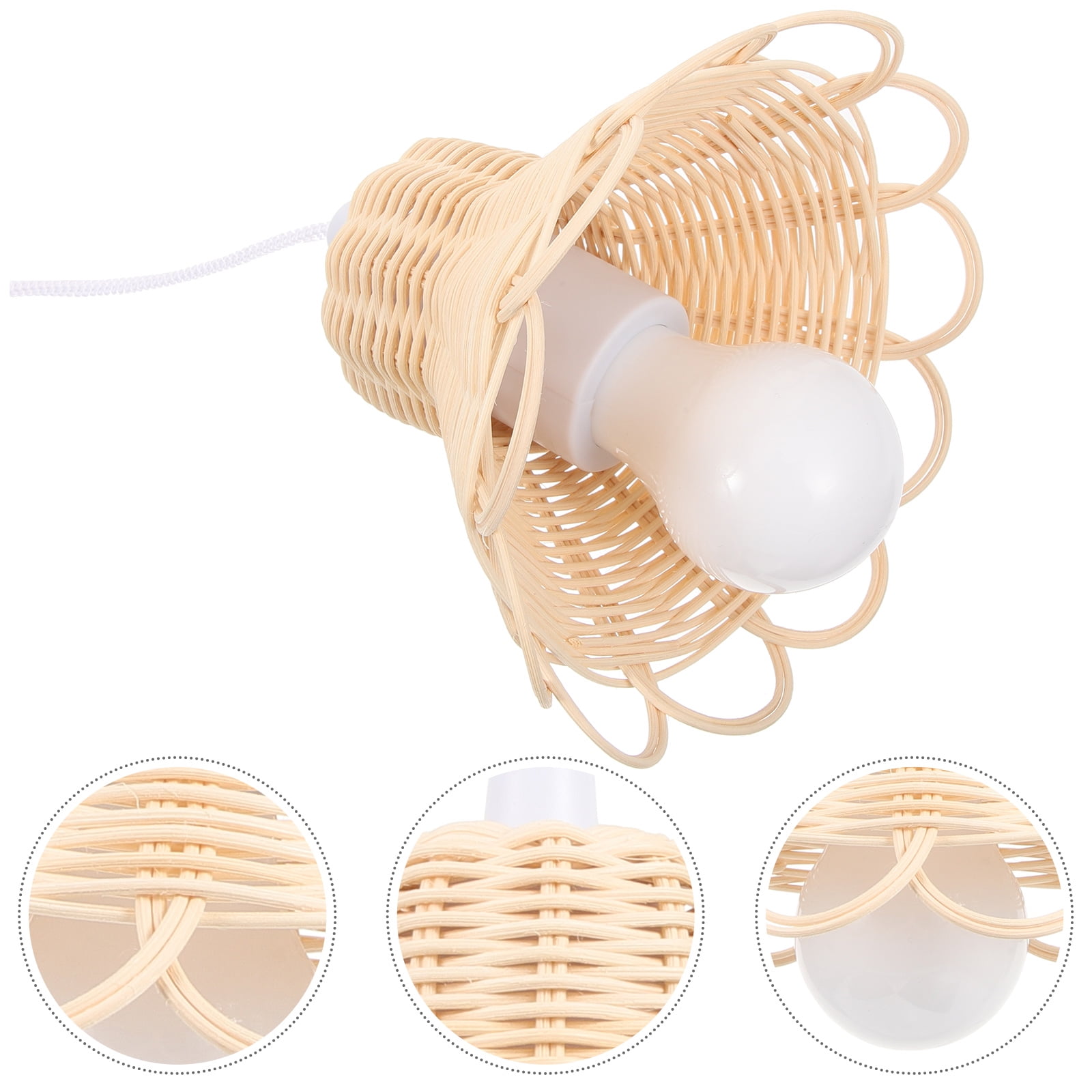 HOMEMAXS Small Hanging Lamp Nordic Style Rattan Chandelier for Children ...