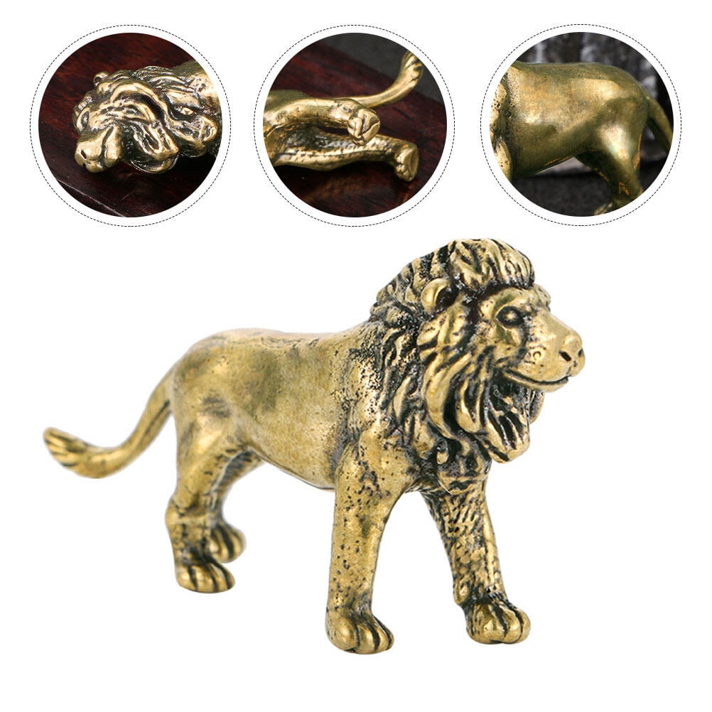 HOMEMAXS Small Lion Decoration Lifelike Statue Statues Indoor Man ...