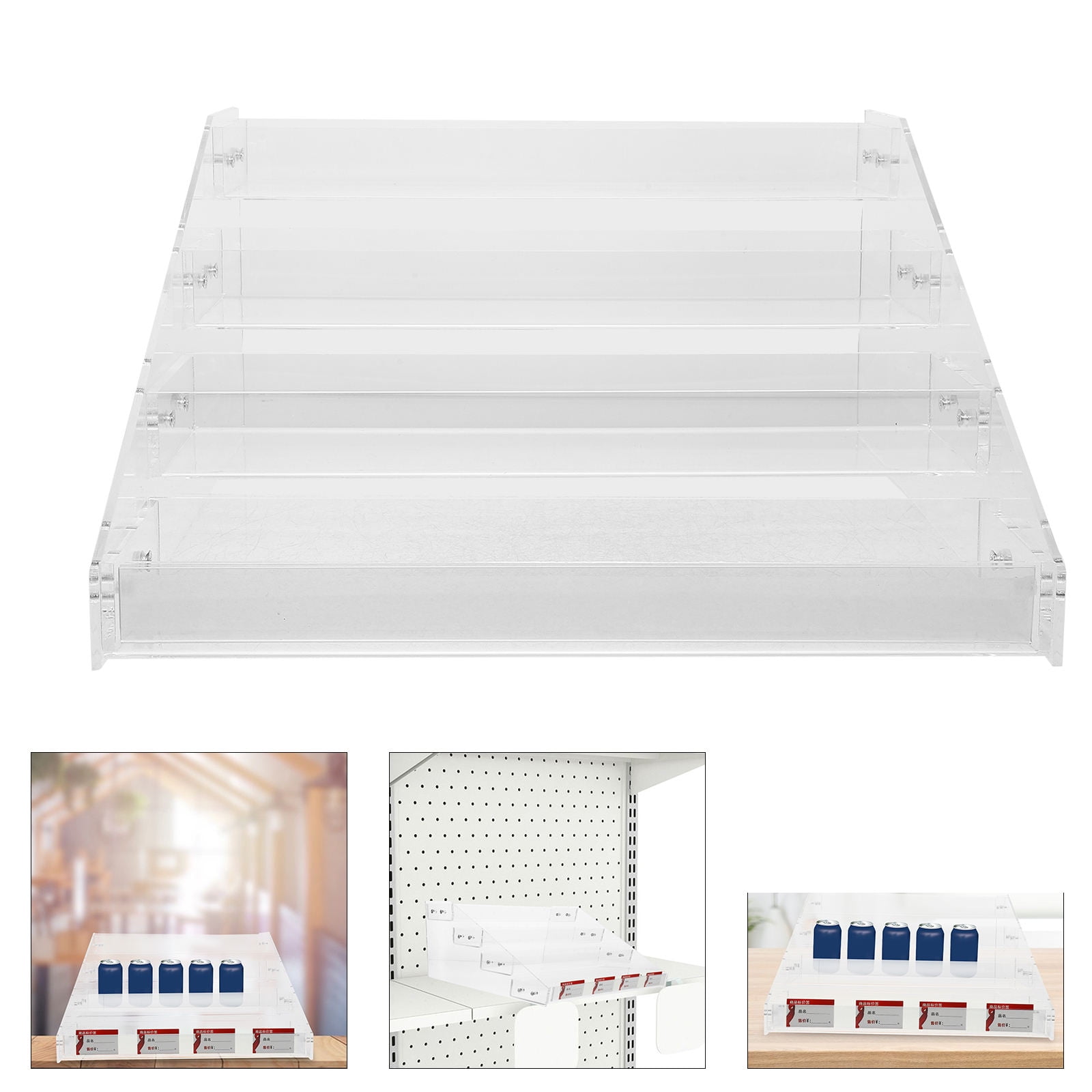 HOMEMAXS Snack Storage Rack Display Riser Commercial Drink Transparent ...