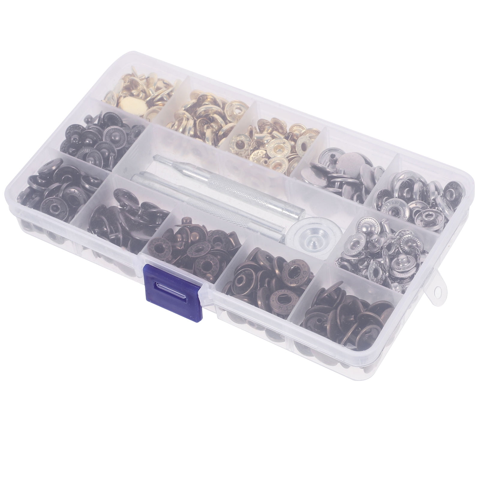 VERDANVERSE No Sew Iron Buttons Assorted Color 120 Sets 0.5X0.2X0.2In ...