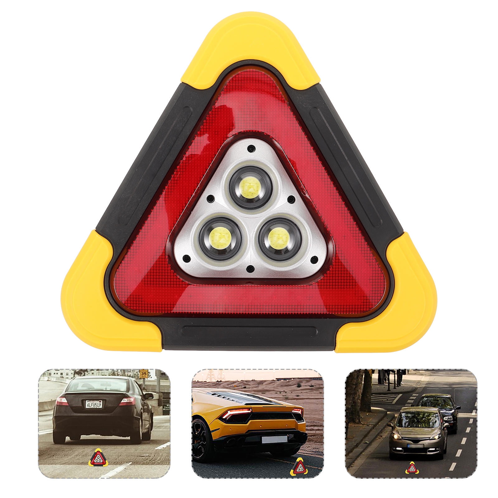 HOMEMAXS Solar Emergency Roadside Triangle Warning Light High ...