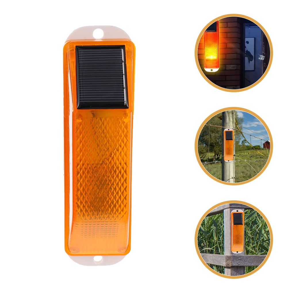 HOMEMAXS Solar Warning Light for Yard and Garden with Bright Yellow ...