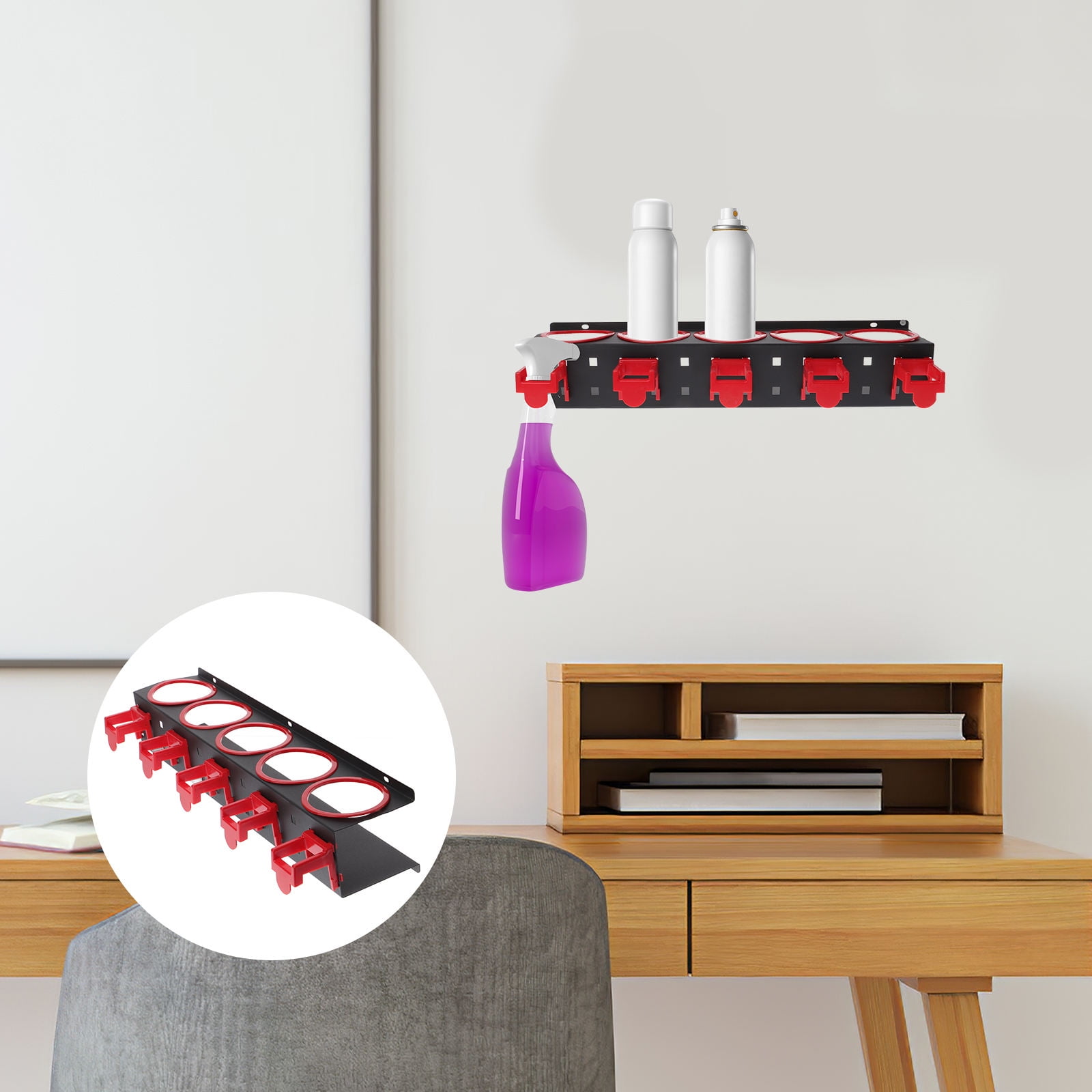HOMEMAXS Spray Bottle Storage Rack Spray Bottle Holder Garage Wall ...