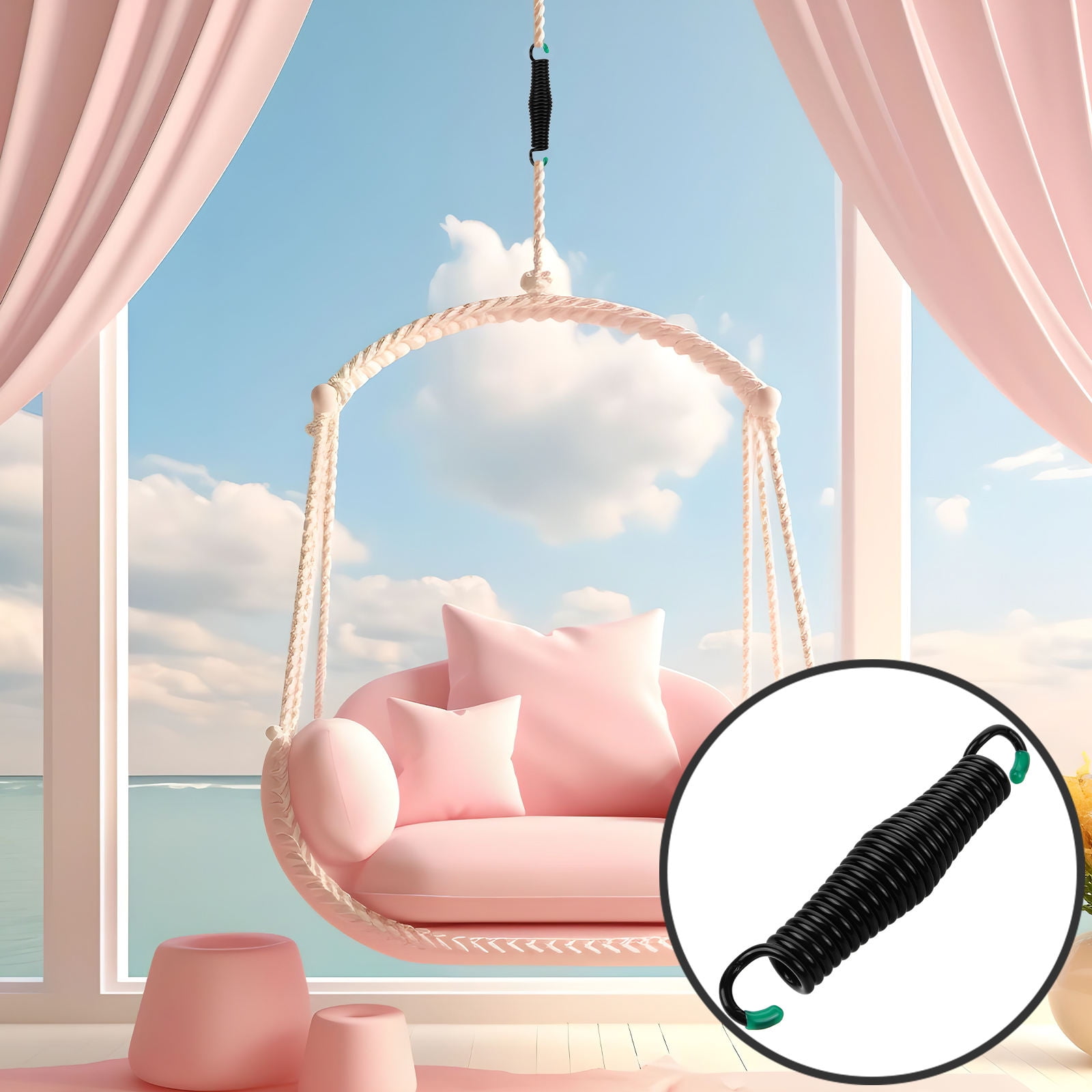 HOMEMAXS Spring Hanging Chair Lounger Swing Hooks Tension Child ...