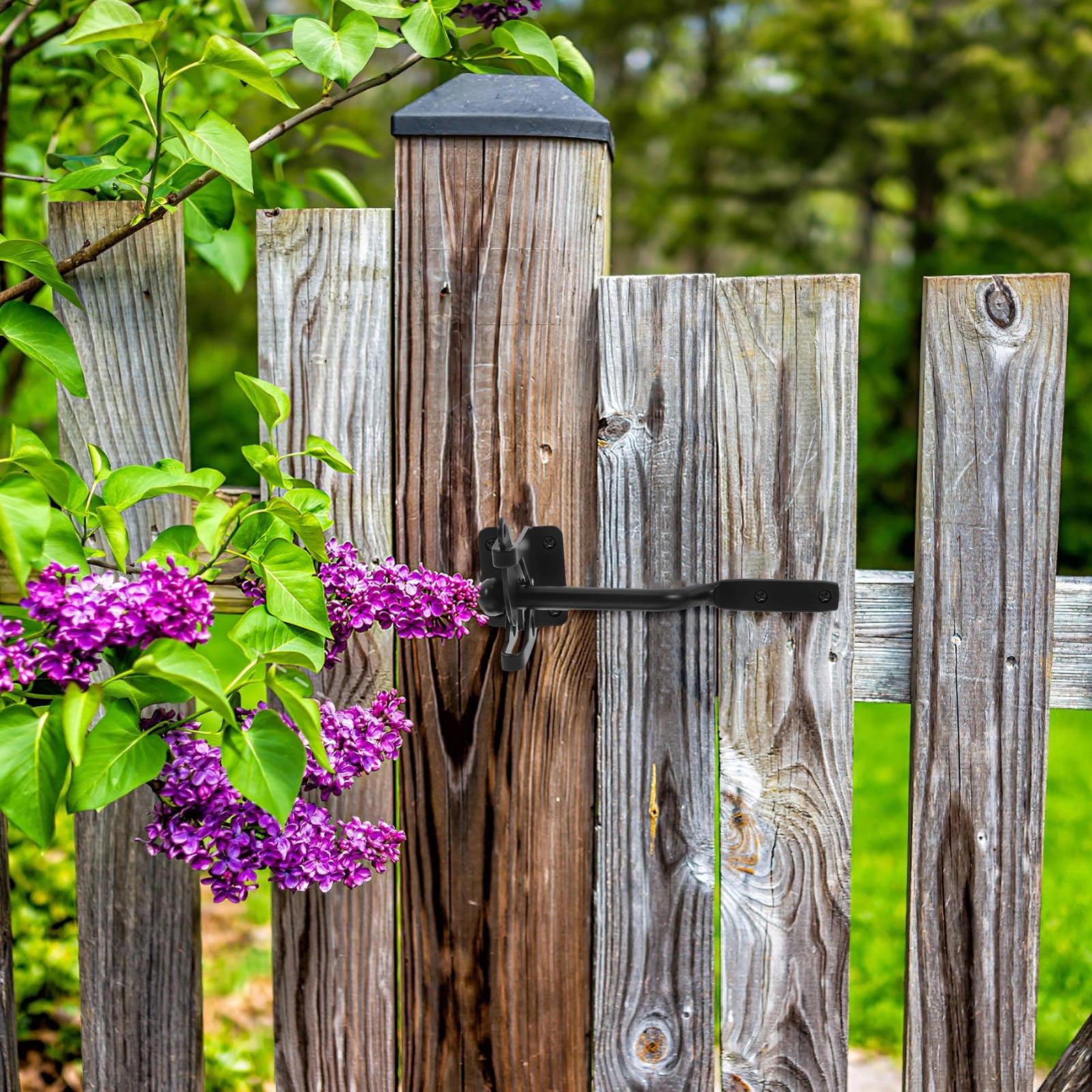 HOMEMAXS Spring Loaded Latch for Outdoor Fence Heavy Duty Gate Hinge ...