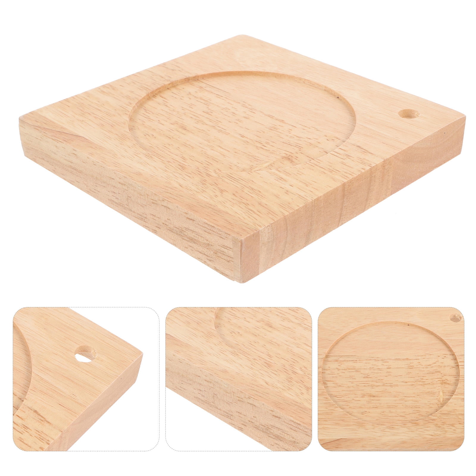 Wooden Table Lamp Base for Home Use Beige Color Smooth Surface Square ...