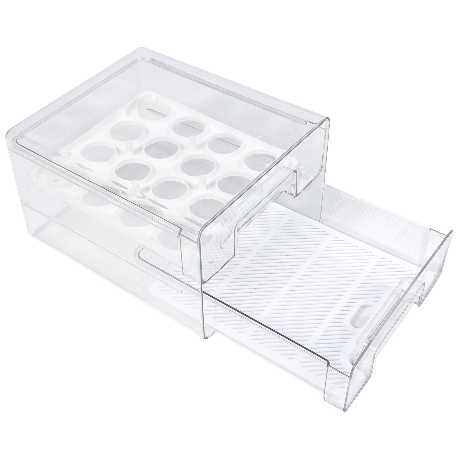 HOMEMAXS Stackable Drawer Storage Box Fridge Egg Holder Container for ...