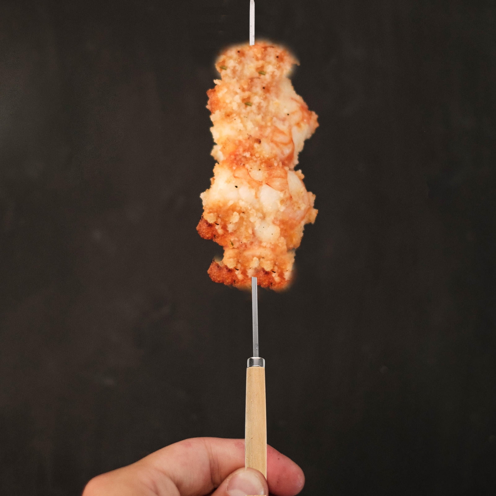 HOMEMAXS Stainless Steel BBQ Skewers with Ergonomic Wooden Handle for ...