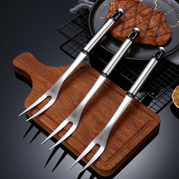 HOMEMAXS Stainless Steel BBQ fork for Outdoor Roasting and Grilling ...