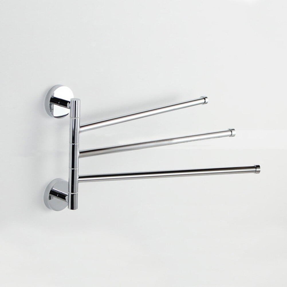 Stainless Steel Bath Towel Rod Wall Mounted 360 Degree Swivel Towel ...