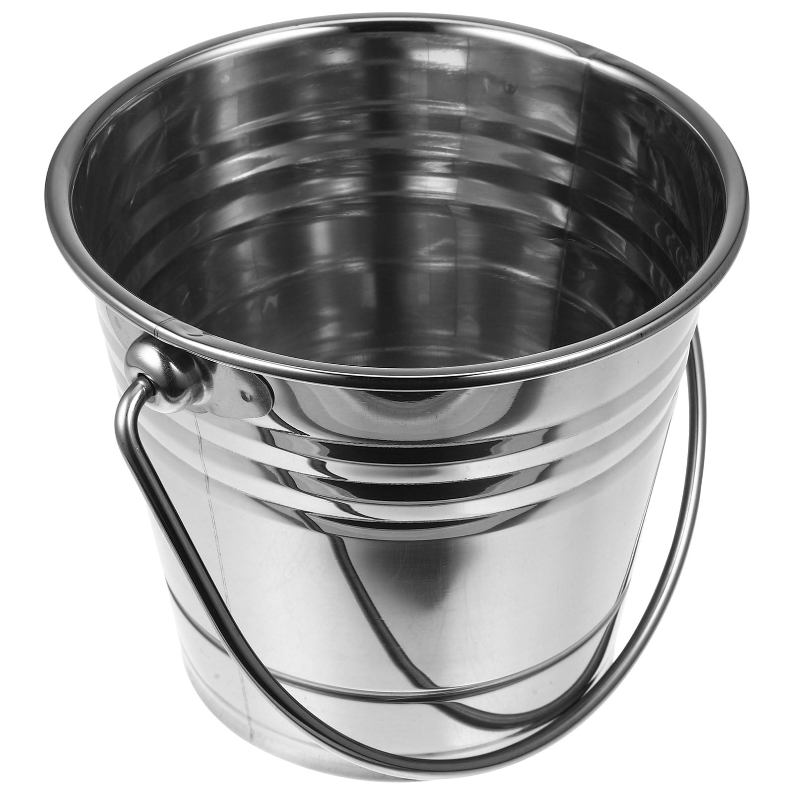 HOMEMAXS Stainless Steel Ice Bucket for Storage Silver Color Portable ...