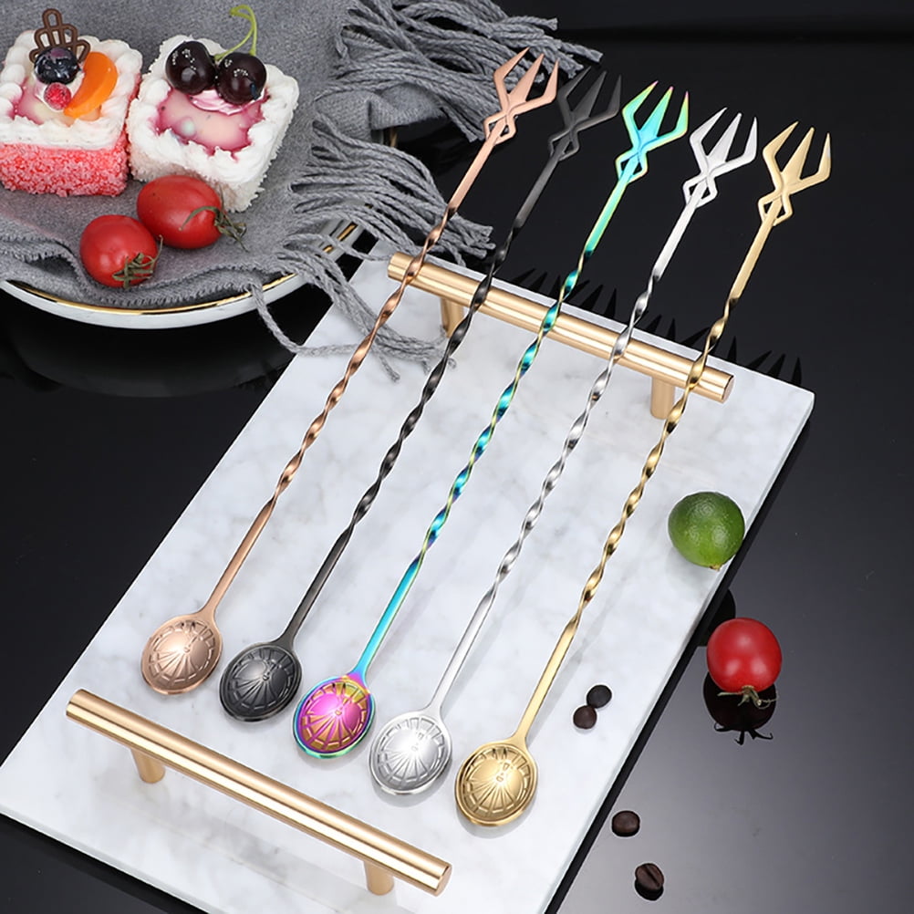 HOMEMAXS Stainless Steel Cocktail Spoon with Dual Head Design for Bar ...