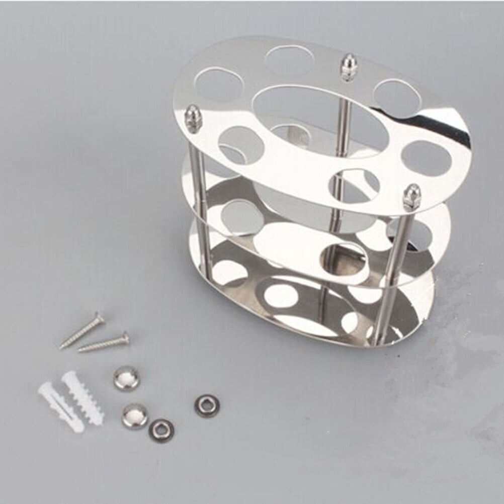 Stainless Steel Countertop/Wall Mount Circle Toothbrush Holder Stand ...