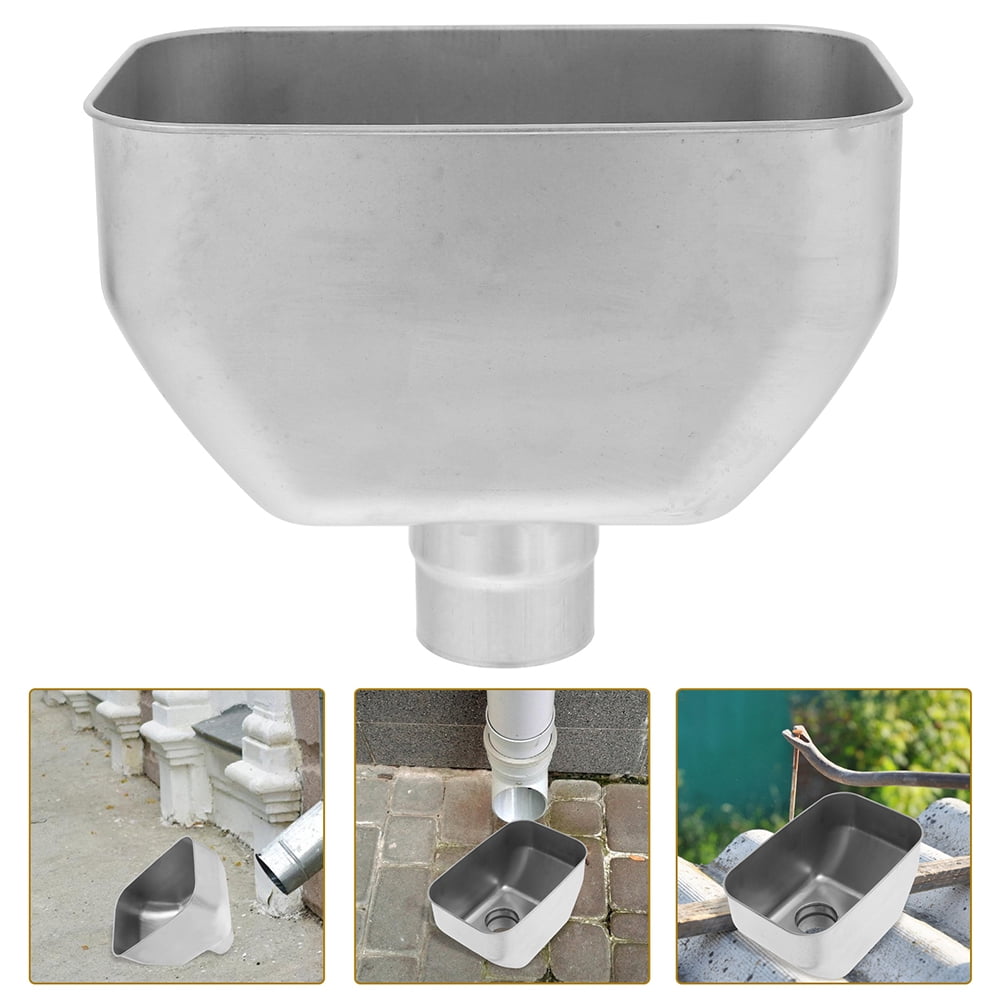 HOMEMAXS Stainless Steel Downspout Gutter Attachment Funnel Wide Mouth ...