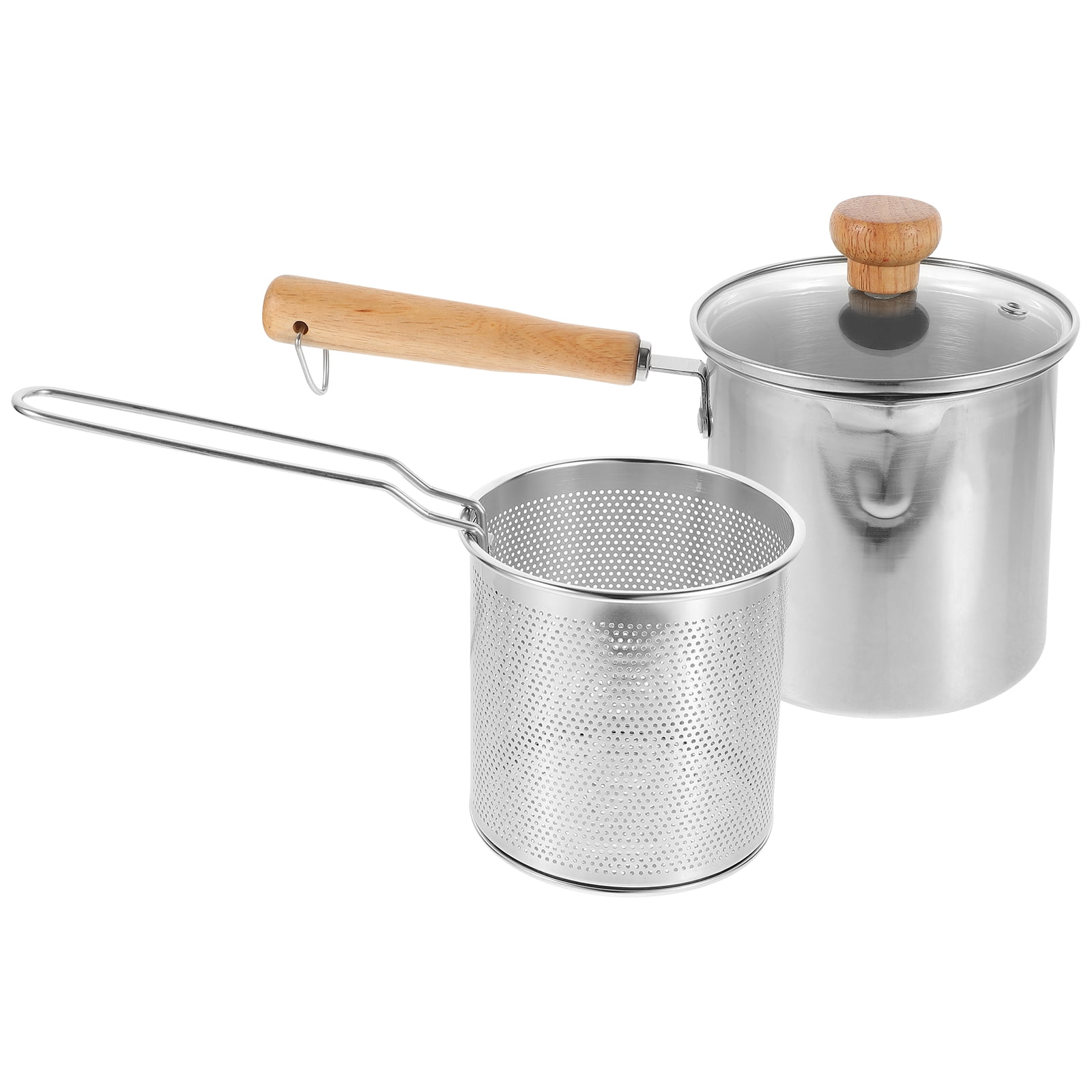 HOMEMAXS Stainless Steel Frying Pot with Fry Basket for Cooking Use ...