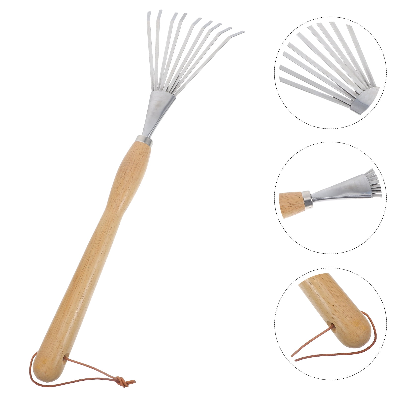 HOMEMAXS Stainless Steel Garden Rake for Gardening Heavy Duty Compact ...