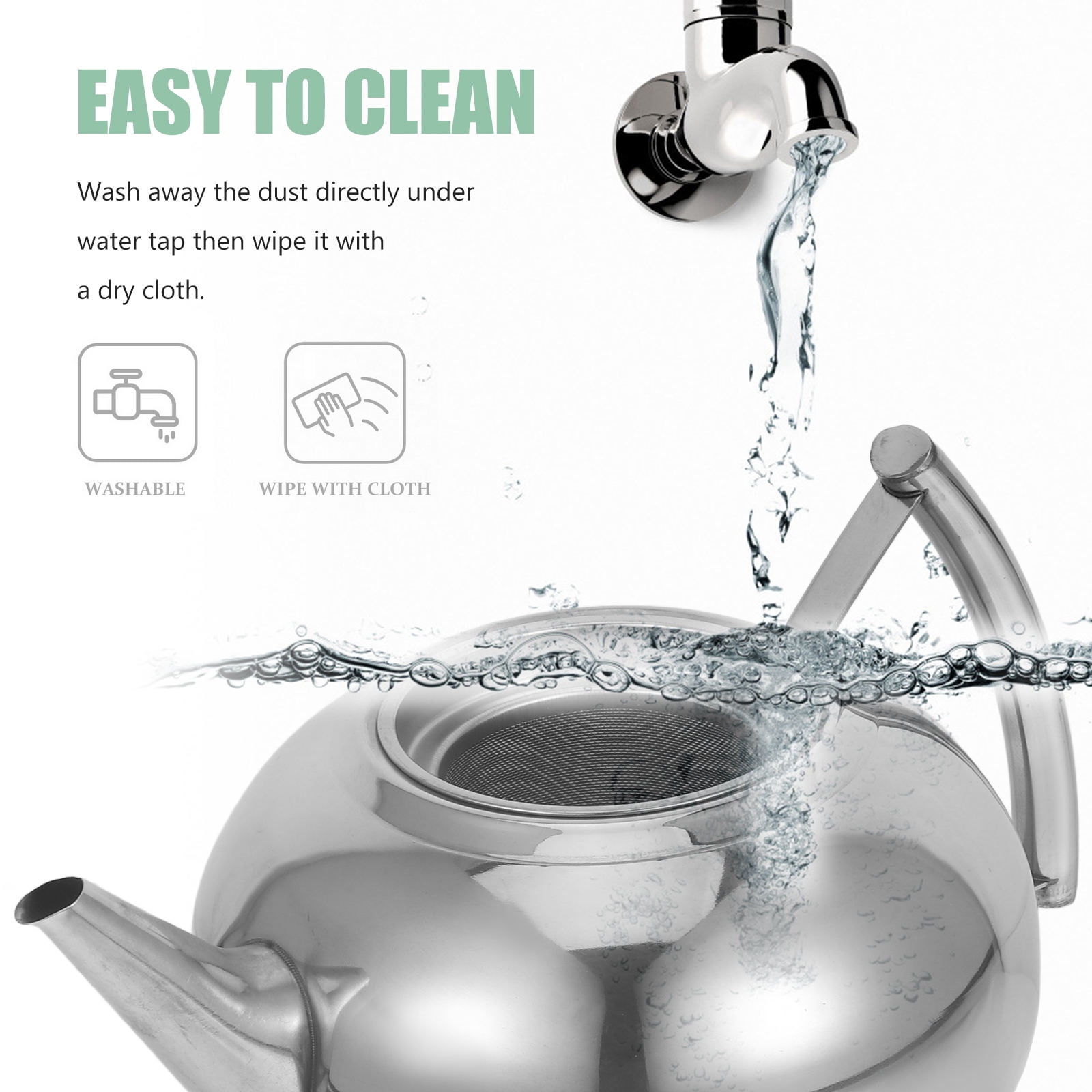 Stainless Steel Kettle Stove Top Restaurant Tea Pots Silver - Walmart.com