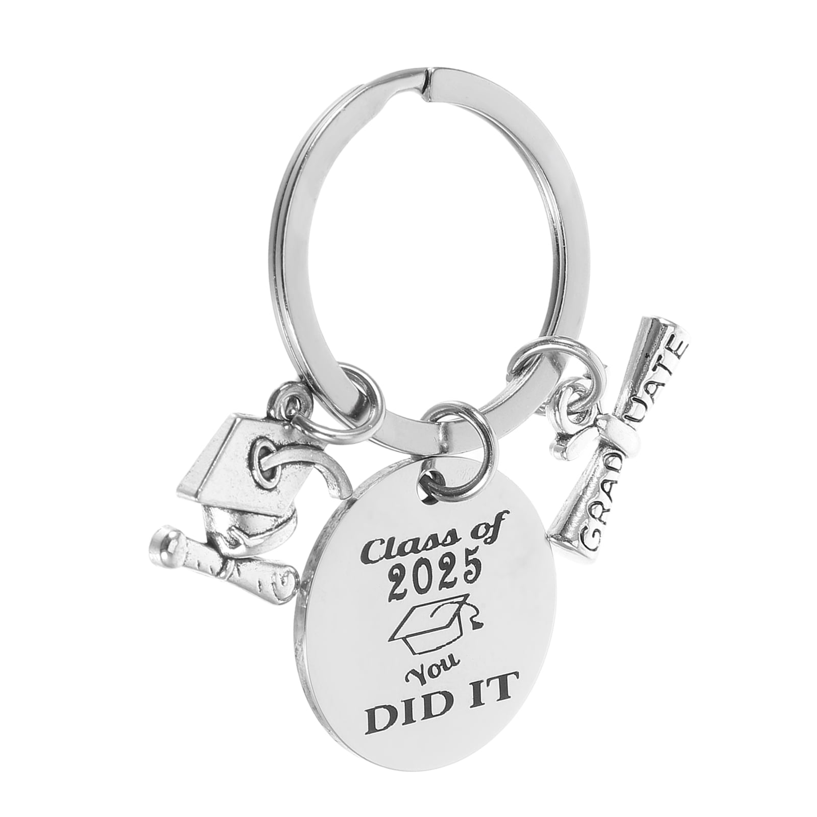HOMEMAXS Stainless Steel Key Ring Congrats Grad Ornament Class of 2025 ...