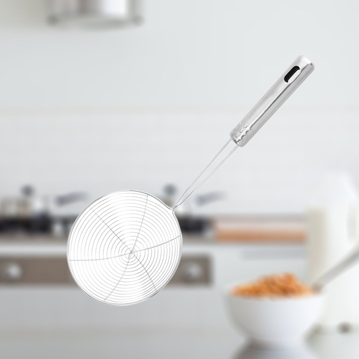 HOMEMAXS Stainless Steel Kitchen Strainer Long Handle Mesh Sieve for ...