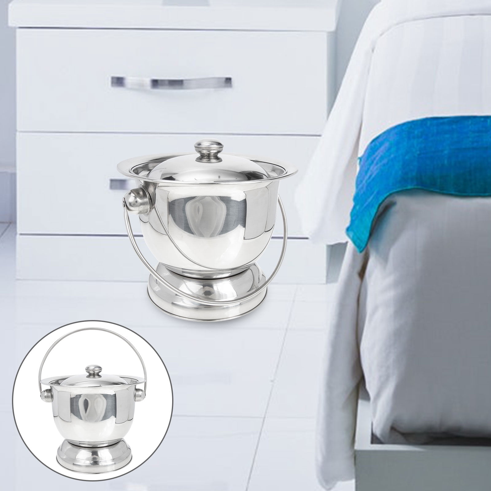 HOMEMAXS Stainless Steel Male Urinal with Lid and Handle Portable for ...