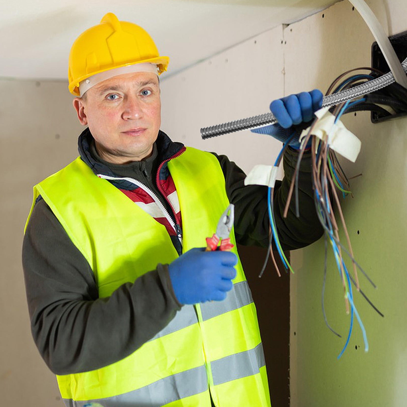 HOMEMAXS Stainless Steel Metal Threaded Hose Wire Cable Protector Cable ...