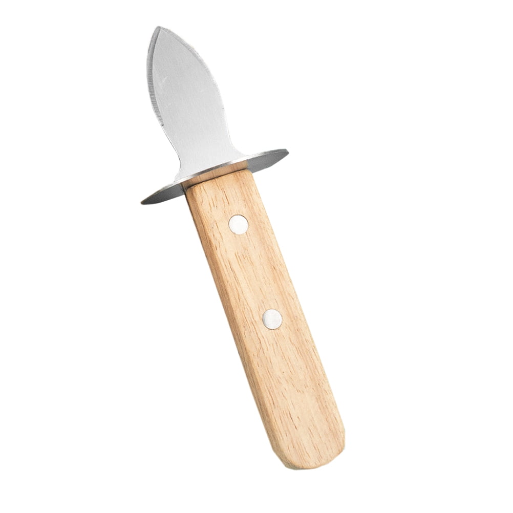 HOMEMAXS Stainless Steel Oyster Clam Shucking Opener with Wooden Handle ...