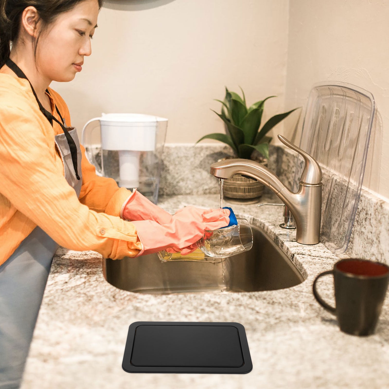 HOMEMAXS Stainless Steel Recessed Trash Can Lid Embedded Countertop ...