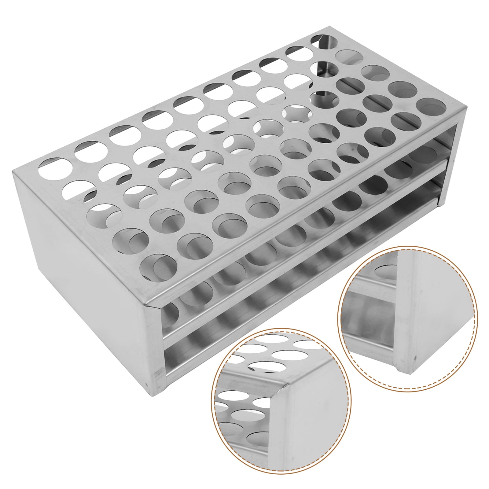 HOMEMAXS Stainless Steel Test Tube Rack for Storage Silver Efficient ...