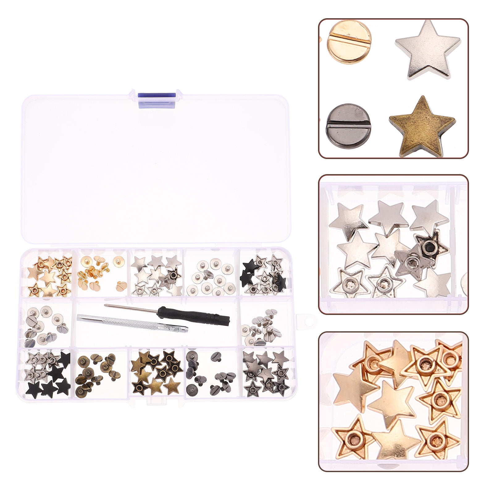 Star Shape Rivets Assorted Color for DIY Use 1 Box Perfect for Leather ...