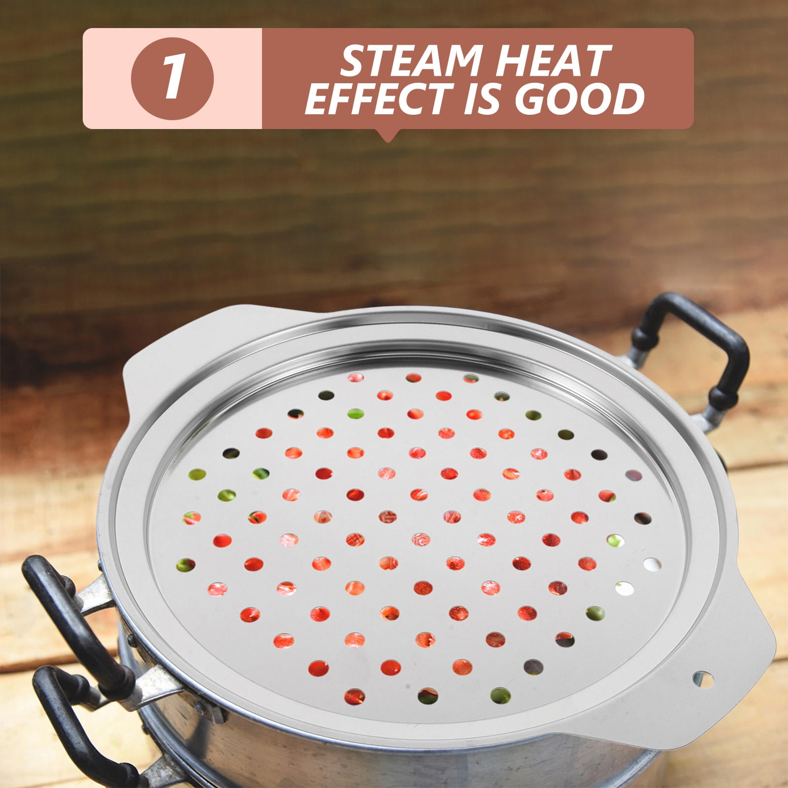 HOMEMAXS Steamer Basket Insert Pizza Pan for Oven Veggie Vegetable ...