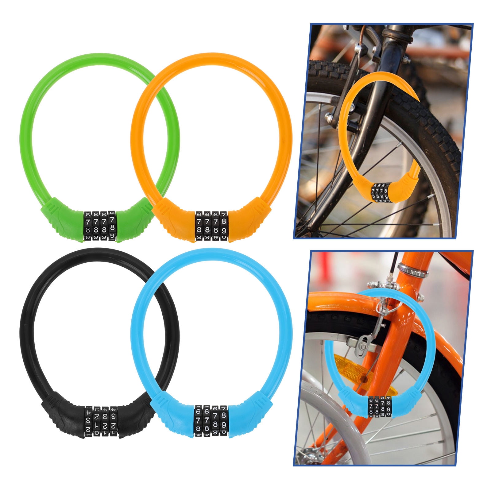 HOMEMAXS Steel Cable Lock for Bikes with Keys and Password 4pcs ...