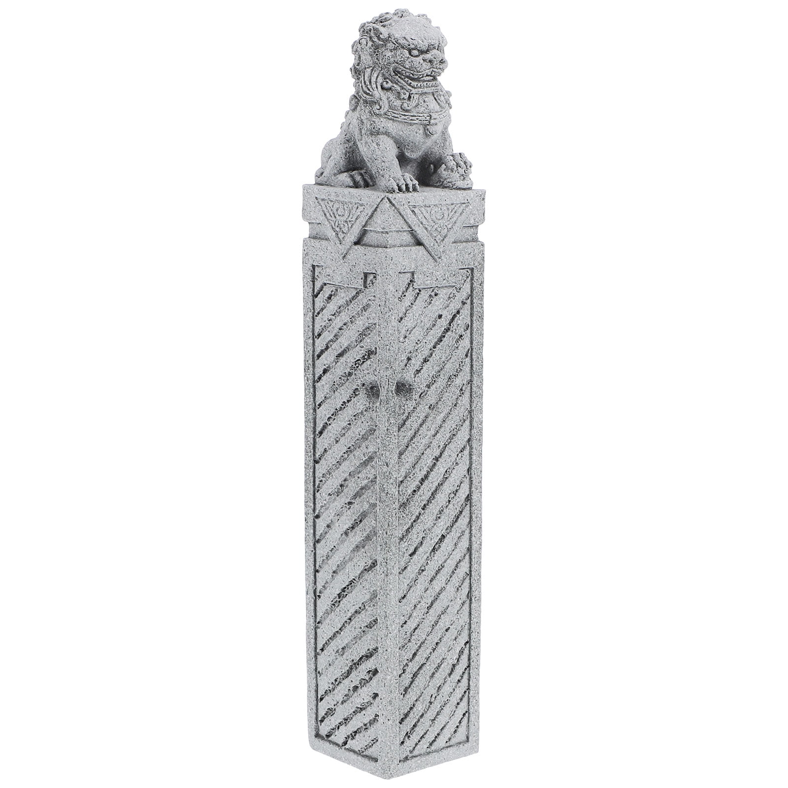 HOMEMAXS Stone Fu Dogs Lion Statue, Aquarium Landscape Lion Figurine ...
