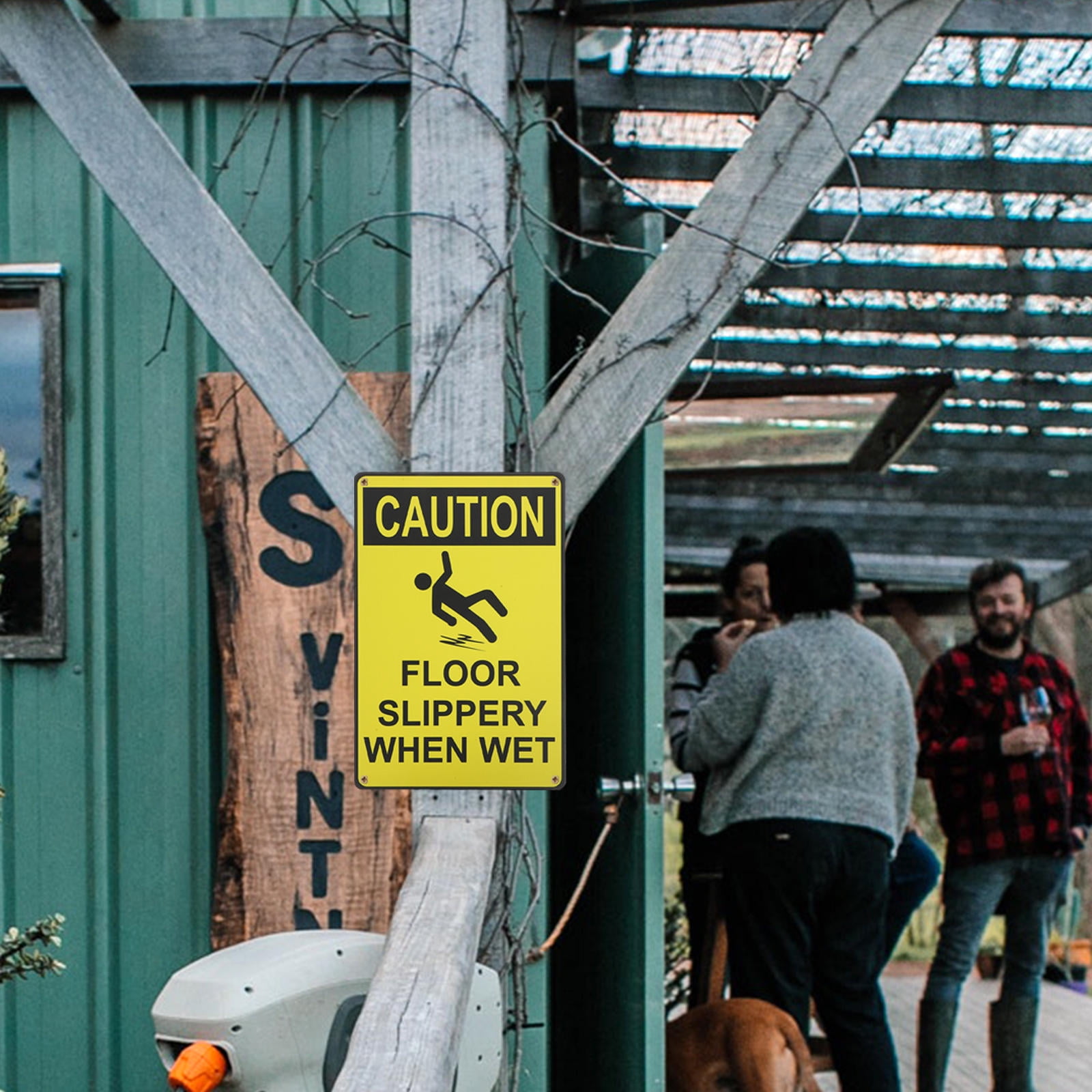 HOMEMAXS Street Sign Road Attention Sign Floor Slippery Caution Sign ...