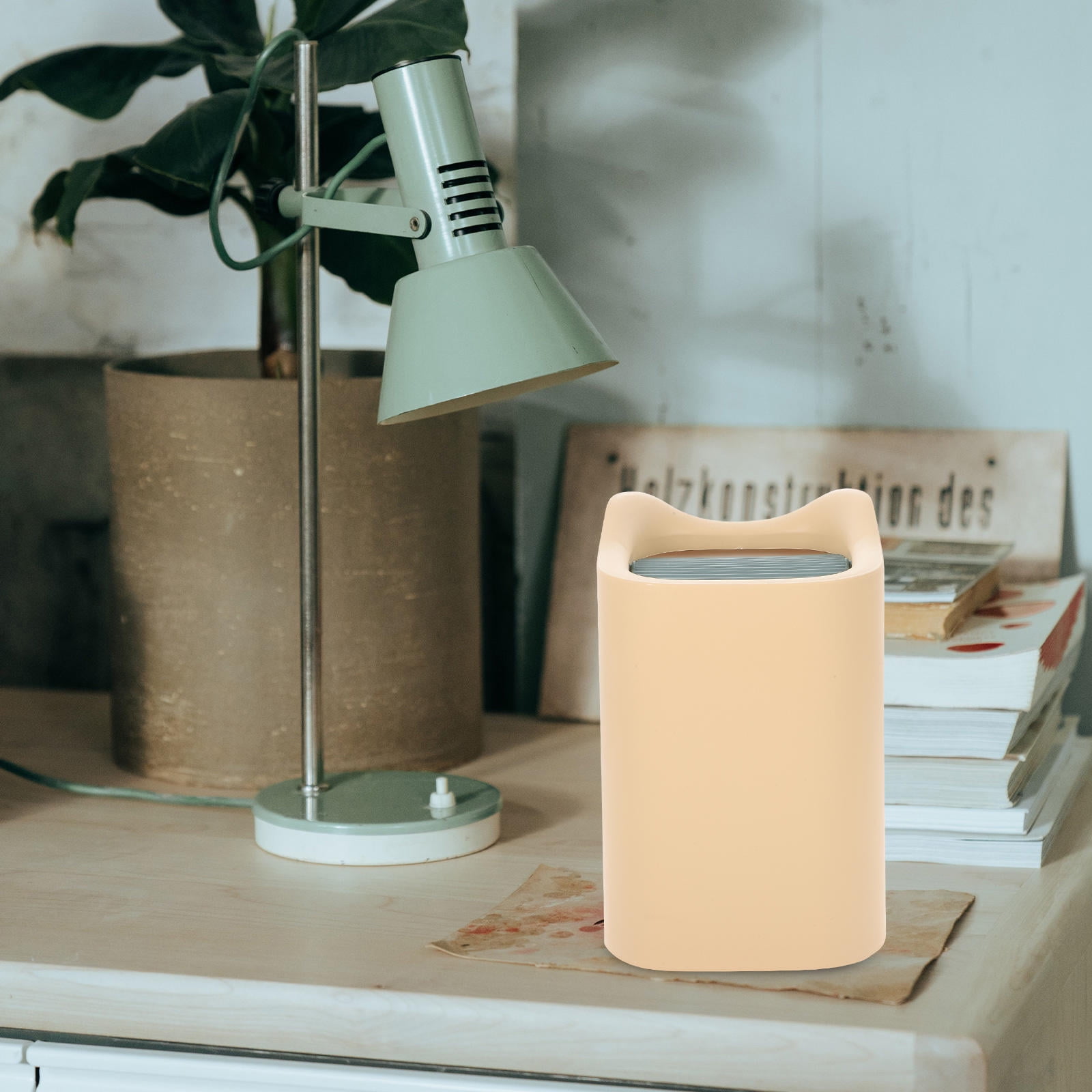 HOMEMAXS Stylish Yellow Desktop Trash Can for Makeup and Beauty Tools ...