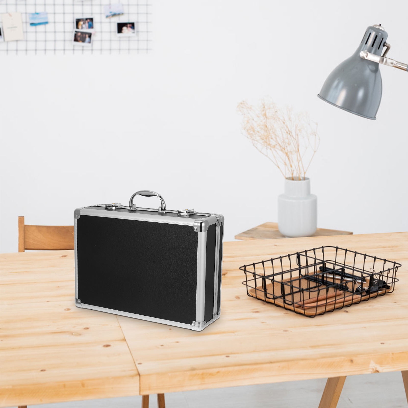 HOMEMAXS Suitcase Tool Aluminum Briefcase Tools Container Travel Black ...