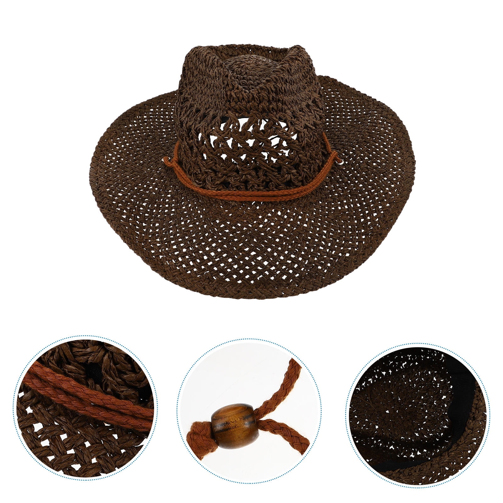 HOMEMAXS Sun Hat for Men Cowboy Hats Hot Summer Cowgirl Styled Seaside ...