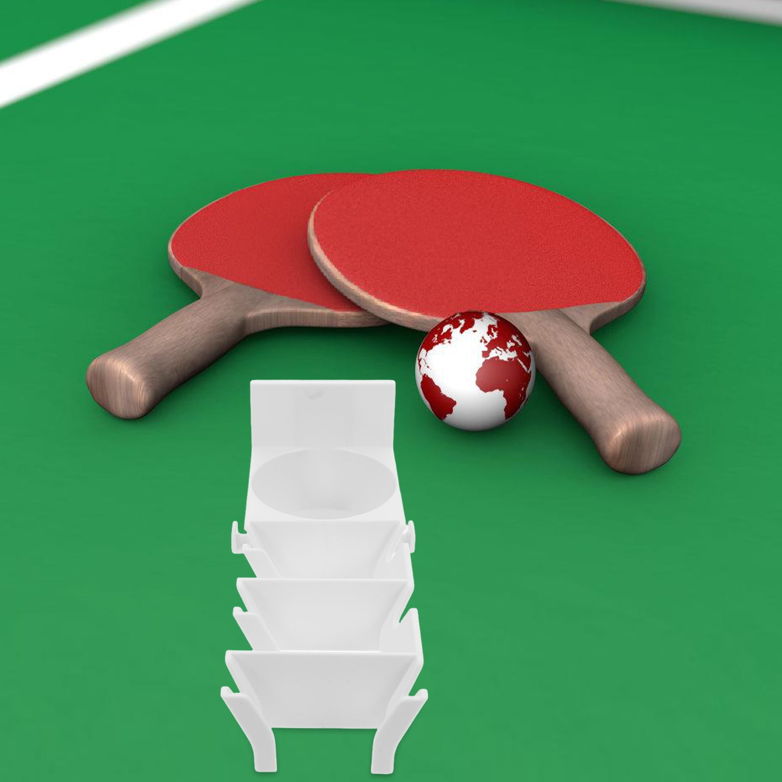 HOMEMAXS Table Tennis Organizer Rack Pingpong Paddle Holder Table ...