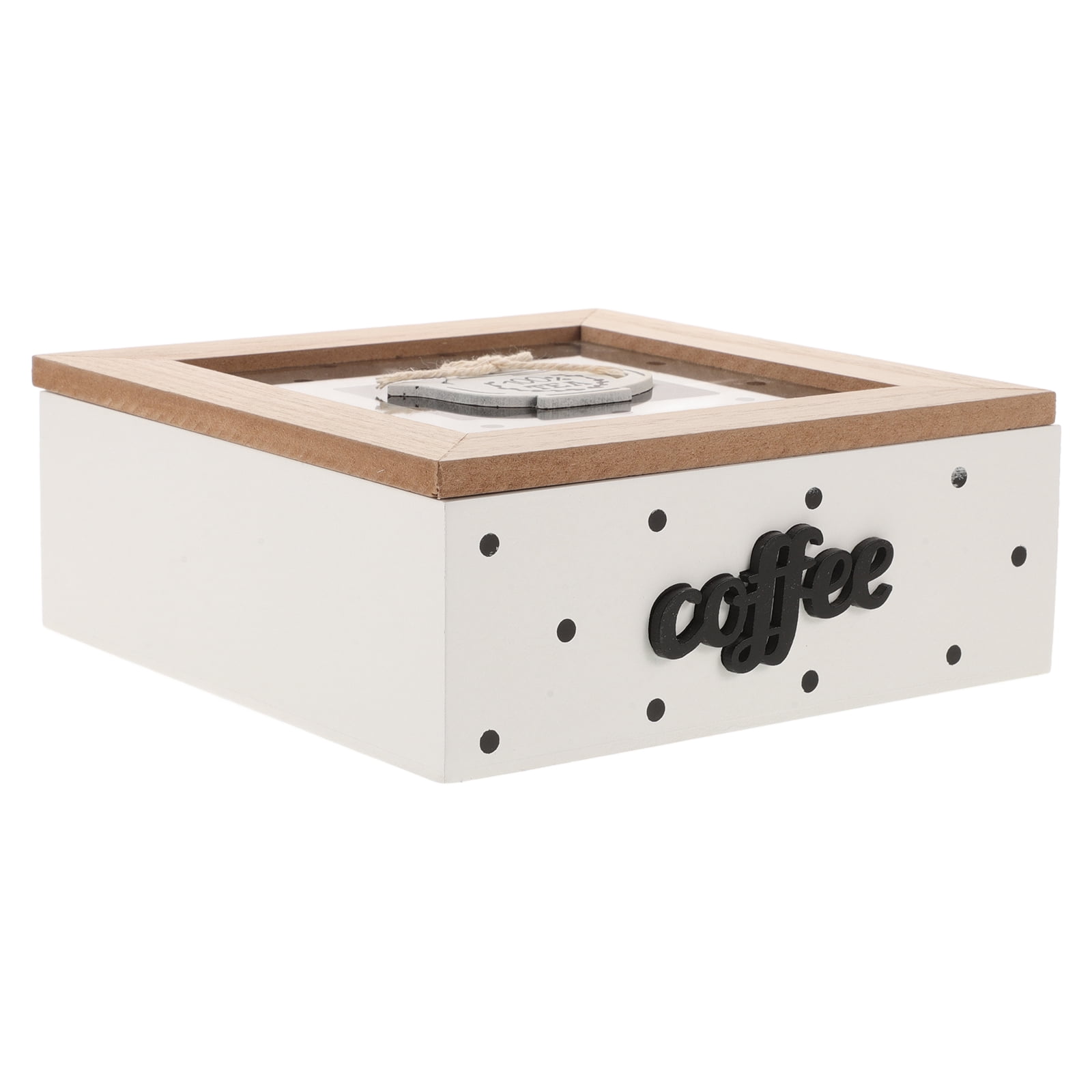 Tea Wood Tea Bag Organizer For Countertop 4 Slots Tea Storage Container ...