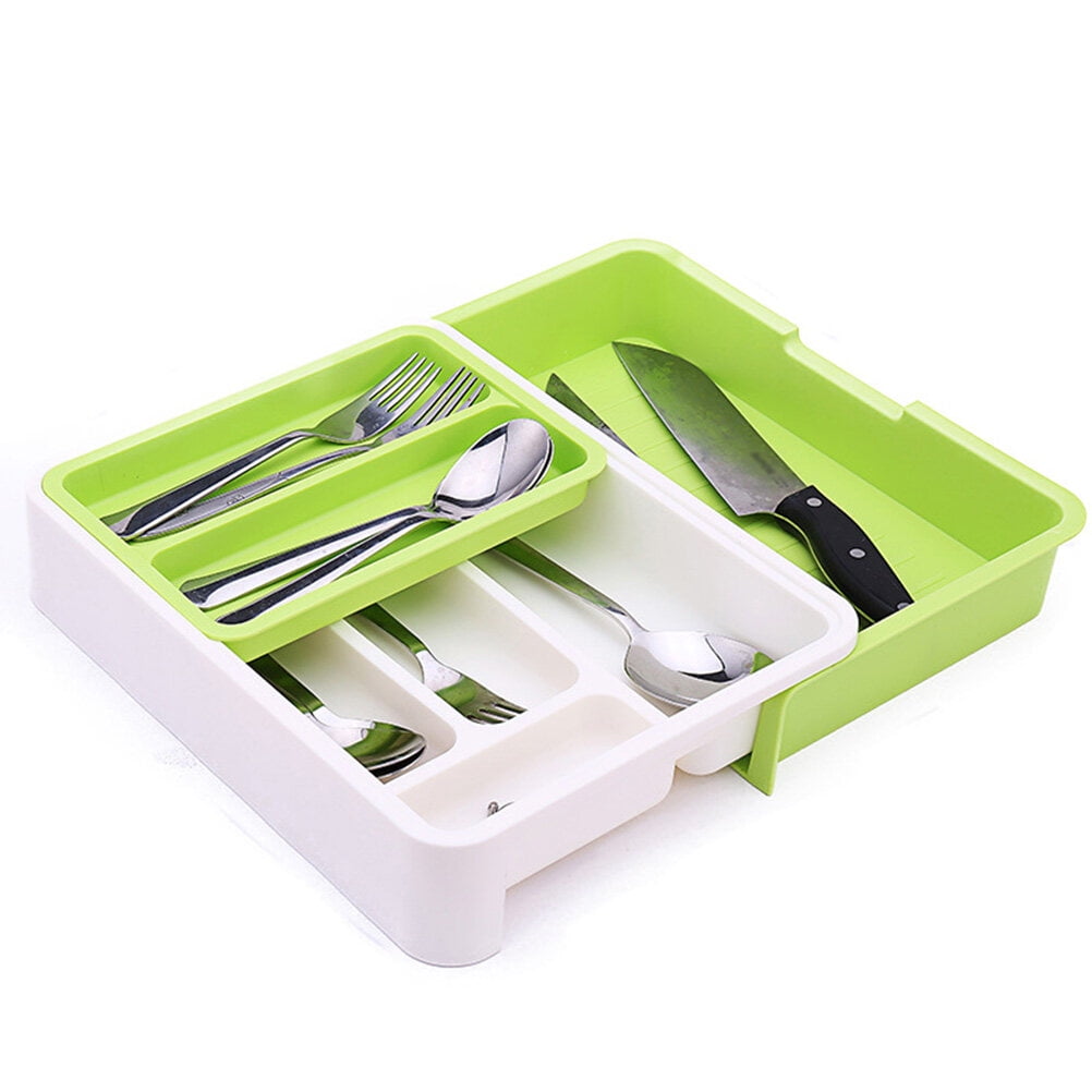 Telescopic Cutlery Storage Tray with Multi Divided Design for Kitchen ...