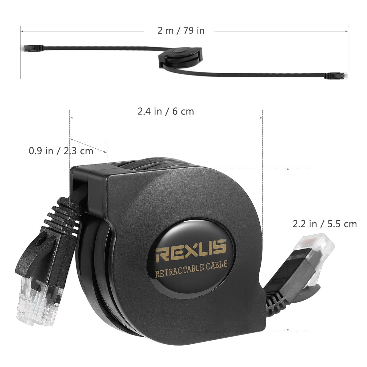 HOMEMAXS Telescopic Mesh Cable Extendable Cable PC Cable Black ...