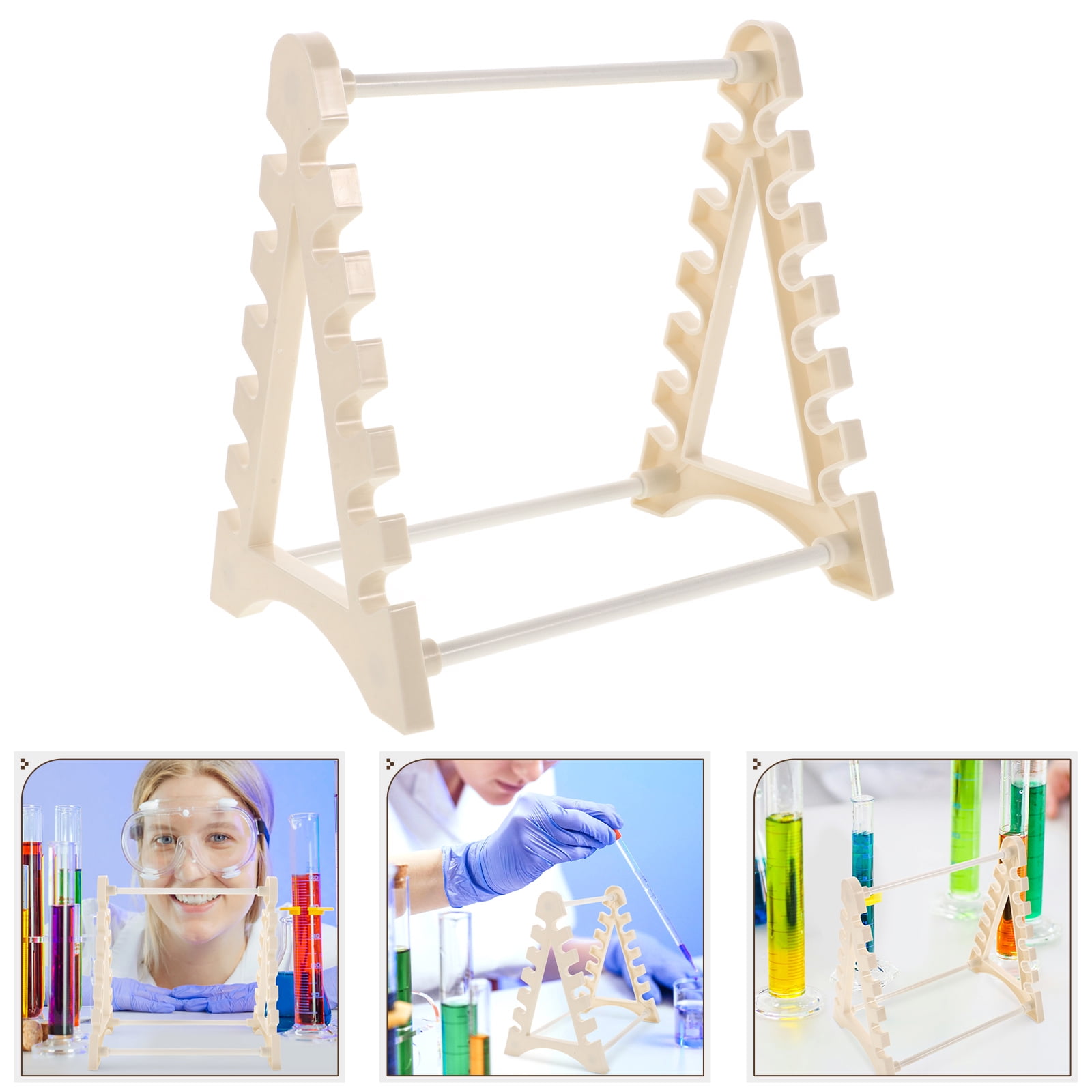 HOMEMAXS Test Tubes with Rack Pipette Rack 22.00X20.60X15.20CM White ...