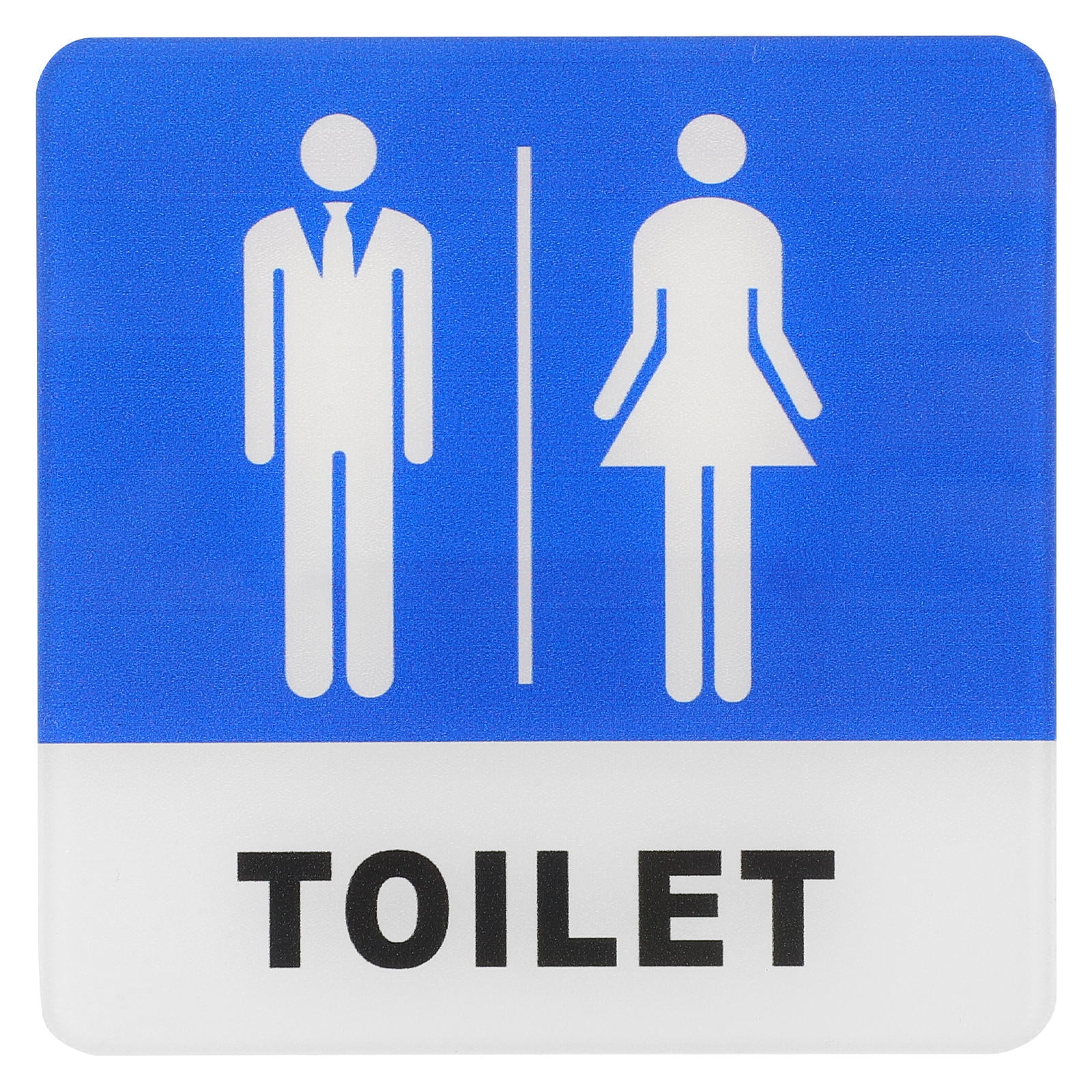 Unisex Bathroom Door Sign for Office Use Adhesive Acrylic Blue Restroom ...