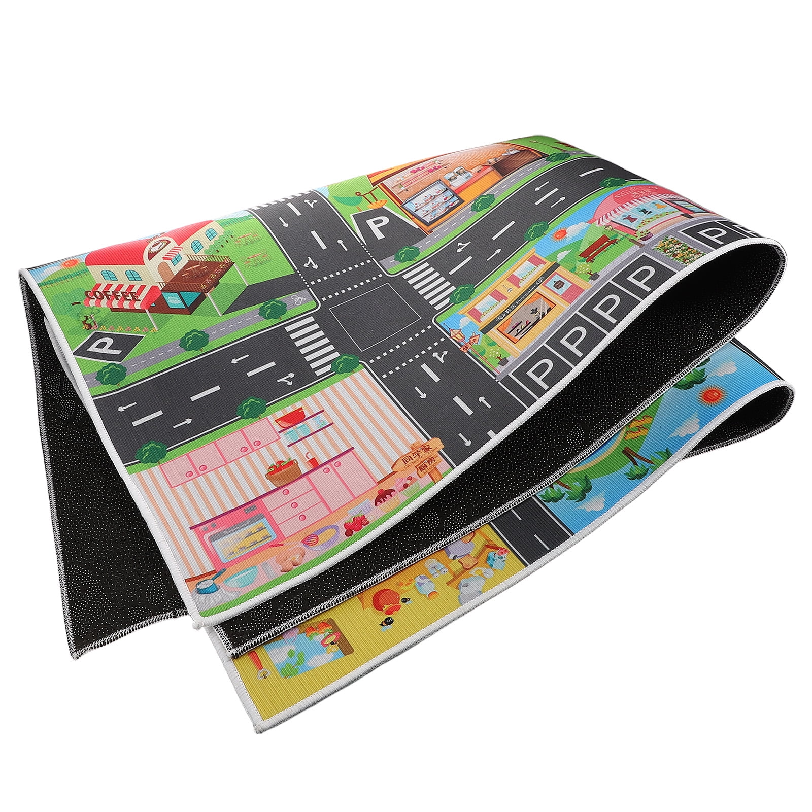 HOMEMAXS Train Track Rug Play Mat for Children Car Rugs Kids Toy Cars ...