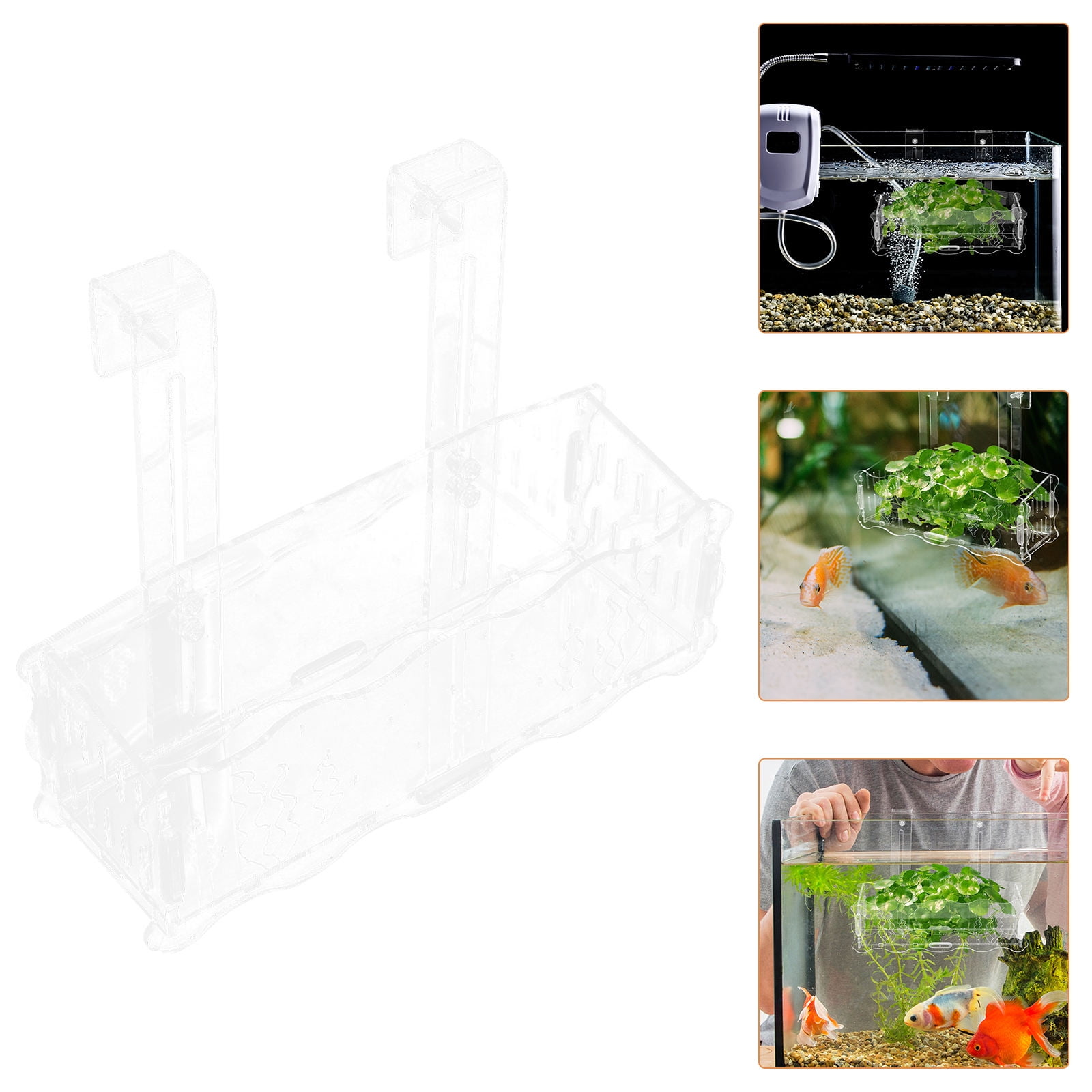 HOMEMAXS Transparent Acrylic Aquarium Planter Cup for Fish Tank Storage ...