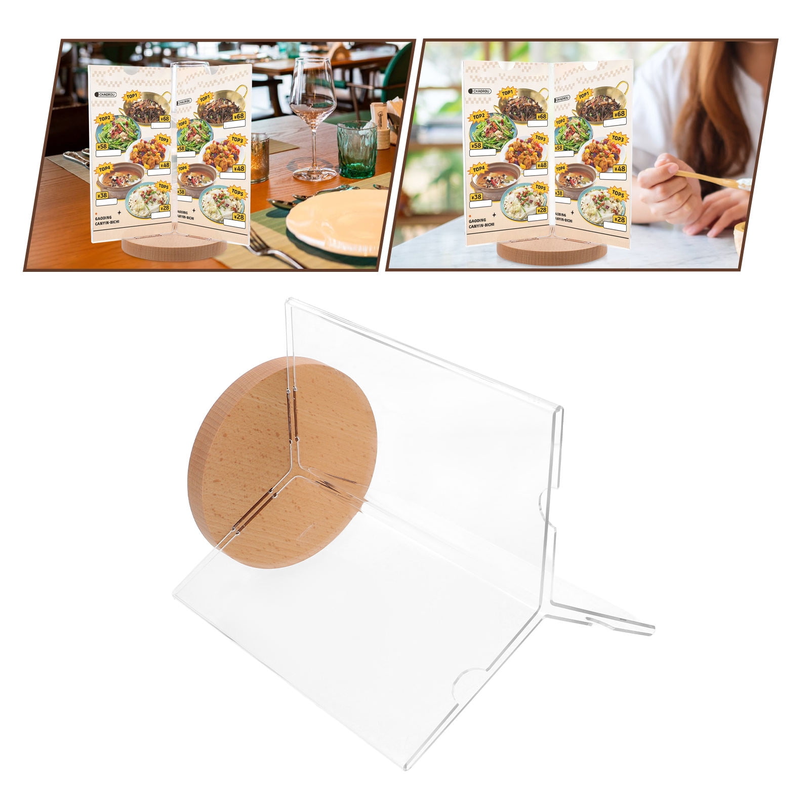 HOMEMAXS Transparent Acrylic Menu Holder for Restaurant Display Stand ...