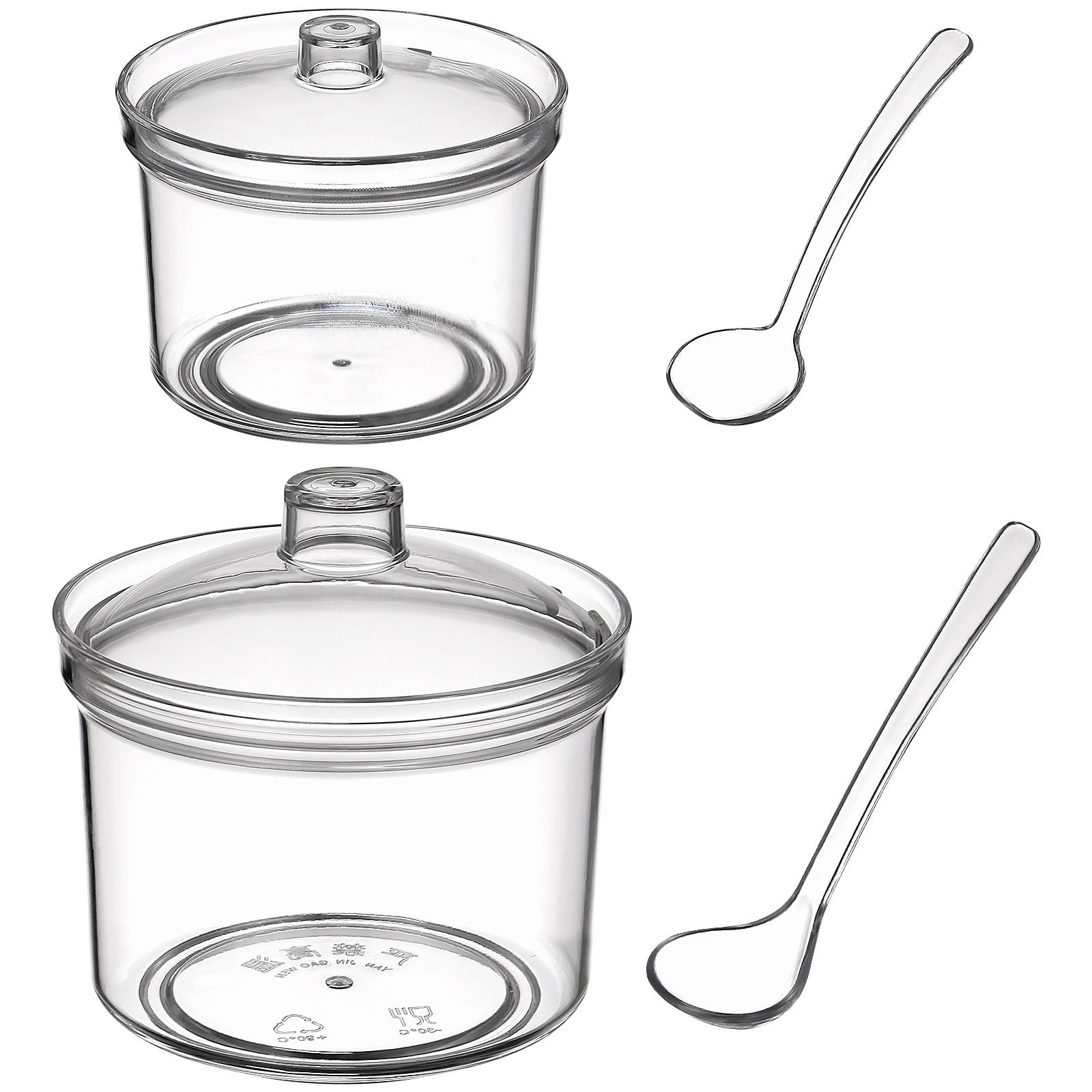 HOMEMAXS Transparent Acrylic Seasoning Cans withSpoons for Kitchen ...