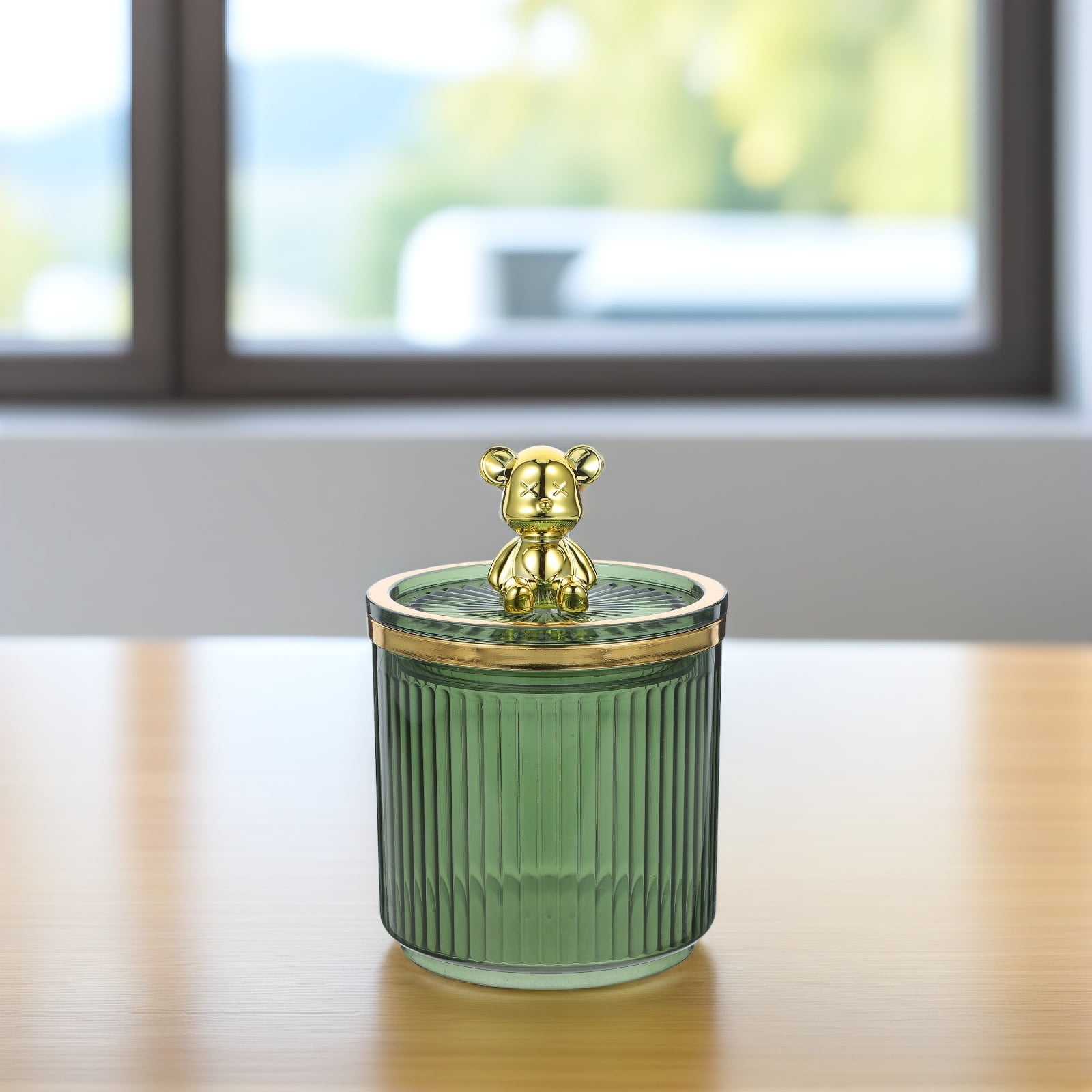 HOMEMAXS Transparent Acrylic Storage Jar with Cartoon Lid for Cotton ...